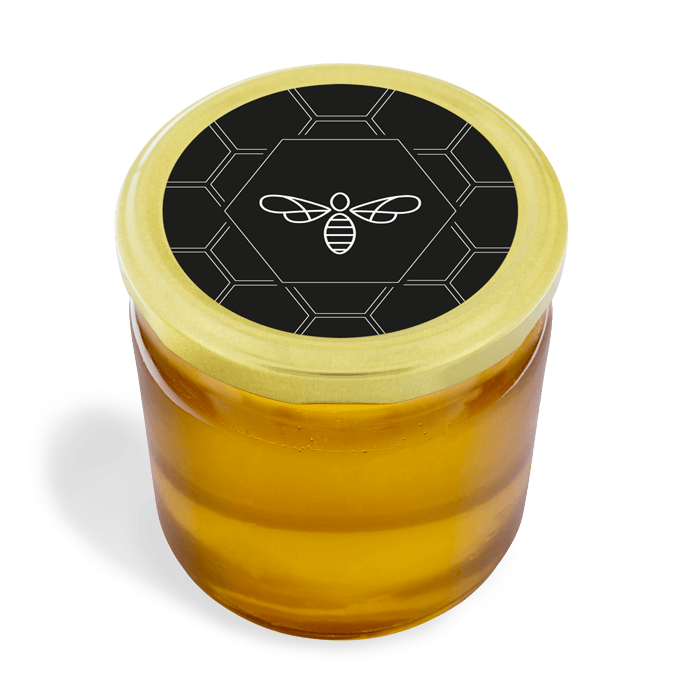 Honig Deckeletikett 500g – Moderner Marlo – honeystickers