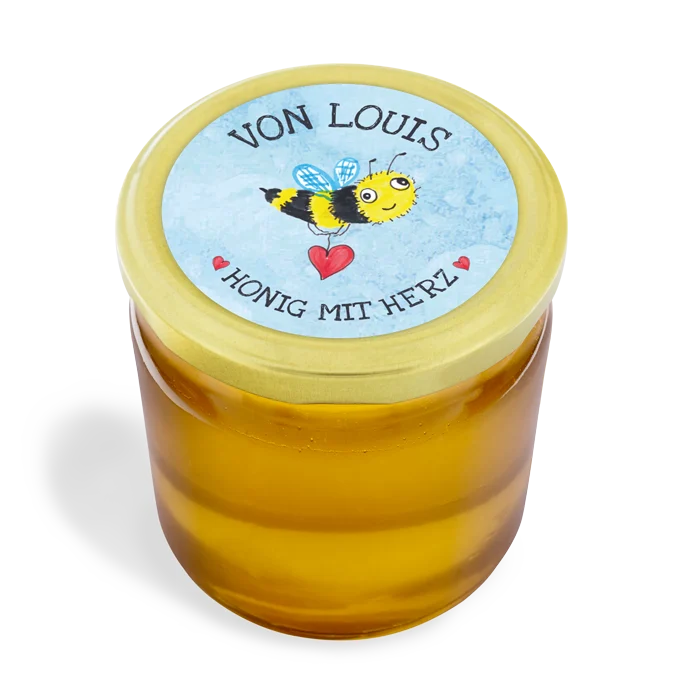 Honig Deckeletikett 500g – Lustiger Louis – honeystickers