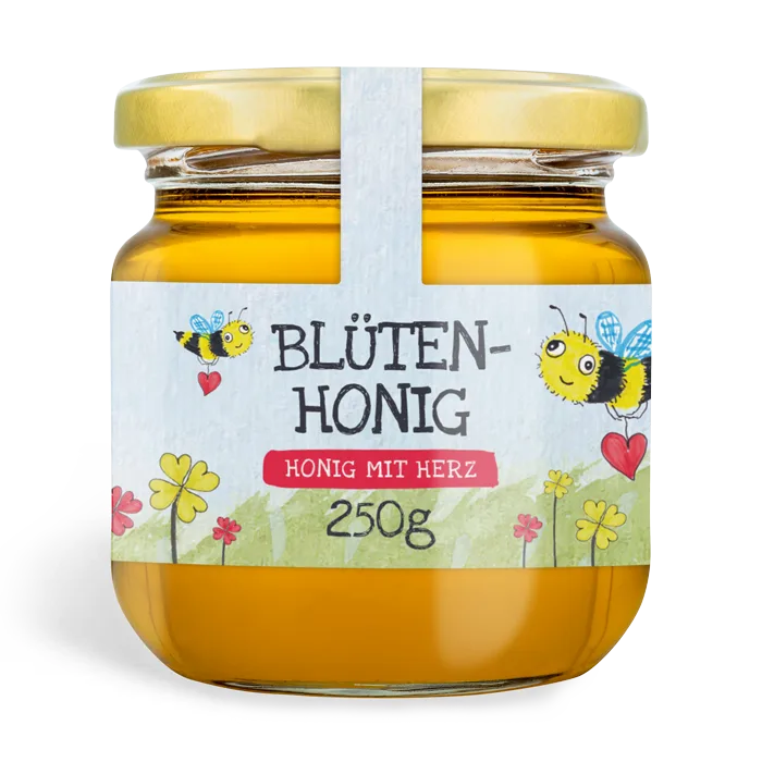 Honig Gewährverschlussetikett 250g – Lustiger Louis – honeystickers