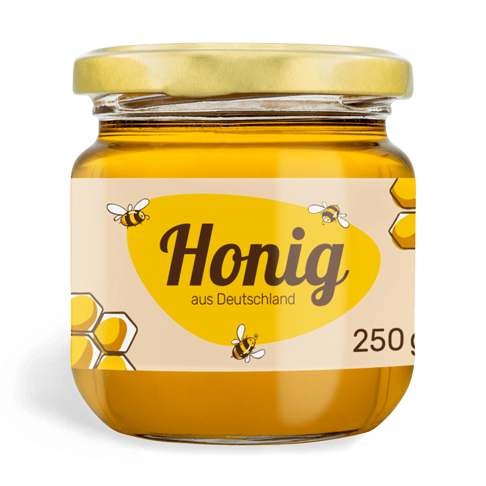 Honig rechteckiges Etikett 250g – Summende Susi – honeystickers
