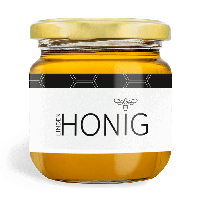 Honig rechteckiges Etikett 250g – Moderner Marlo – honeystickers