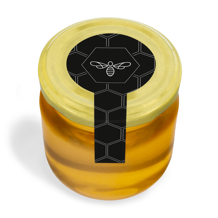 Honig Siegeletikett mit Frischesiegel 250g – Moderner Marlo – honeystickers