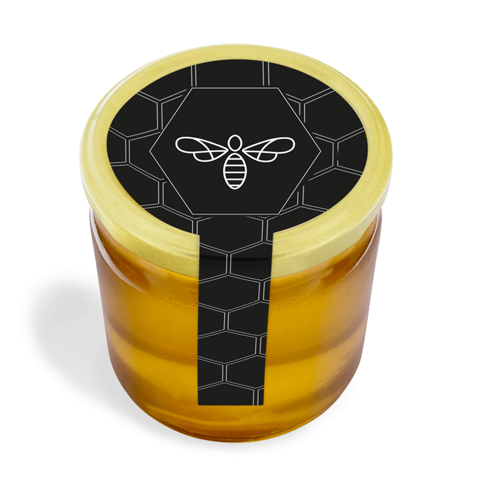 Honig Siegeletikett mit Frischesiegel 500g – Moderner Marlo – honeystickers