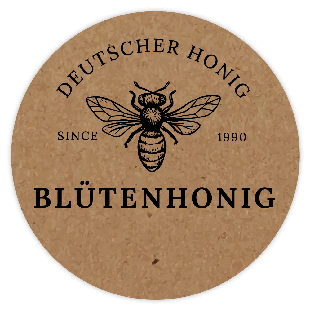 Honig Deckeletikett 500g – Natürliche Nadja – honeystickers