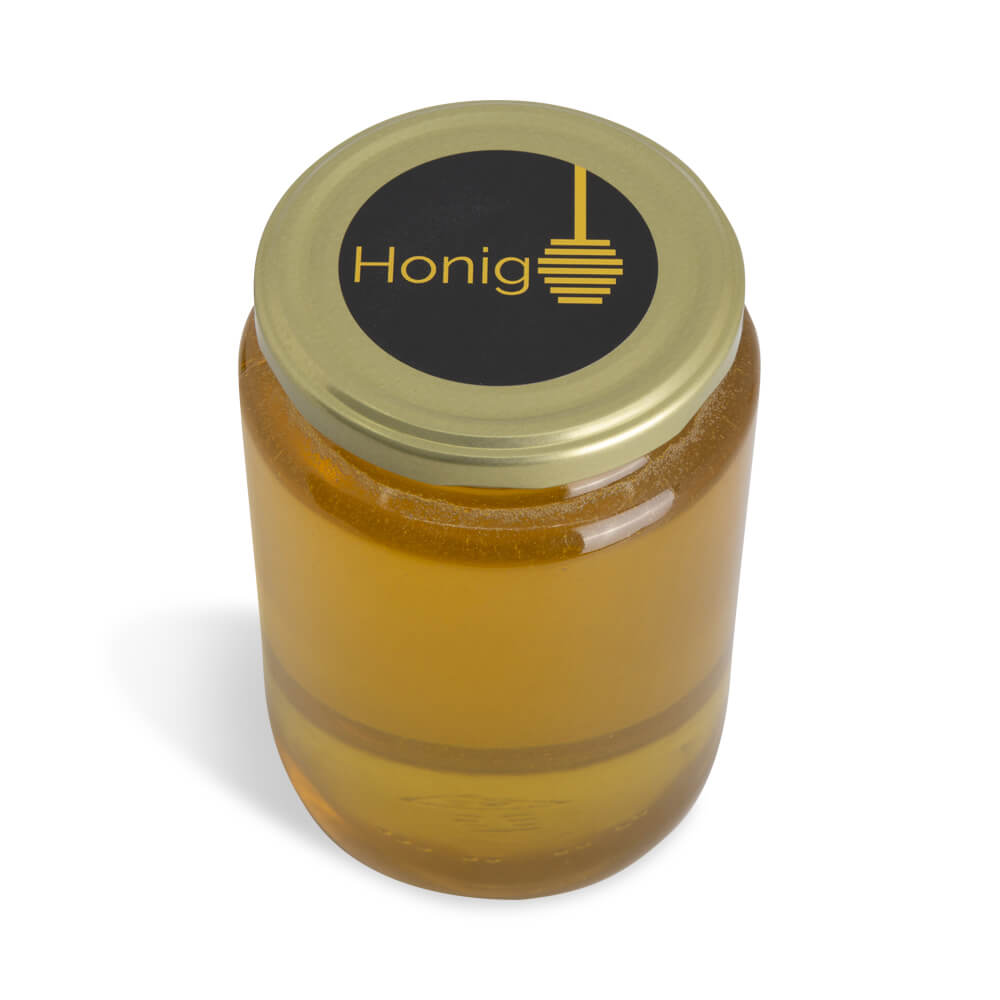 Honig Deckeletikett 1000g – Klassischer Karl – honeystickers