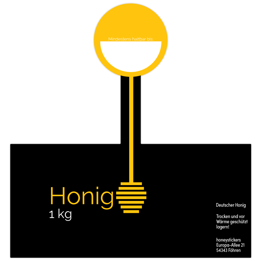 Honig Gewährverschlussetikett 1000g – Klassischer Karl – honeystickers