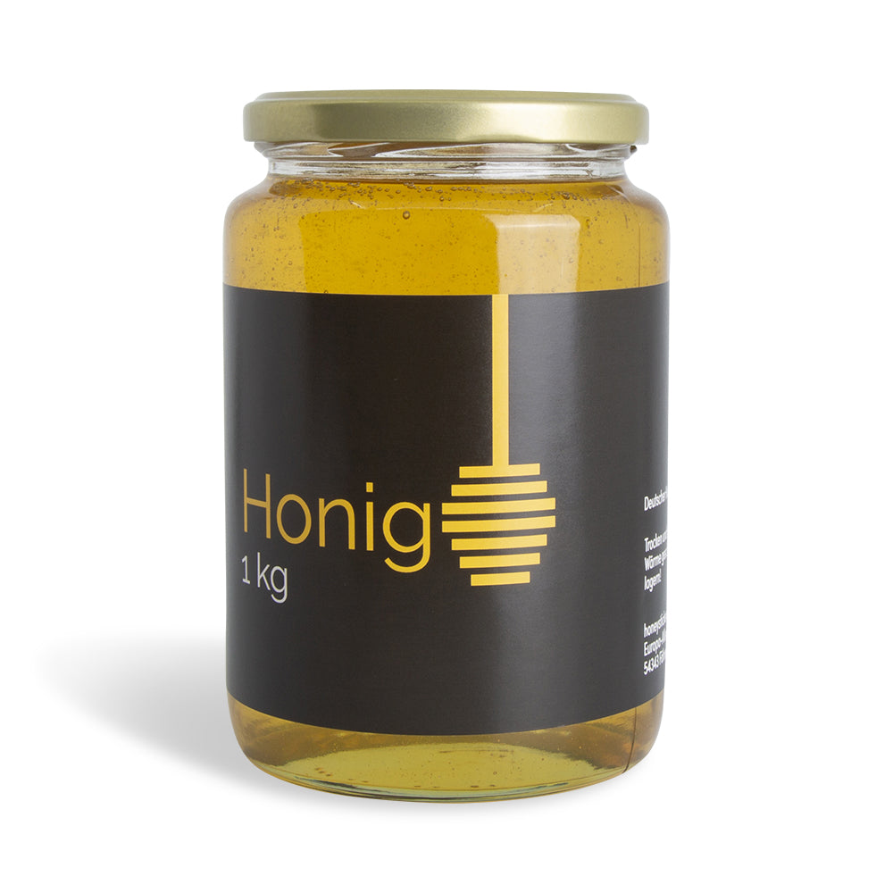 Honig rechteckiges Etikett 1000g – Klassischer Karl – honeystickers