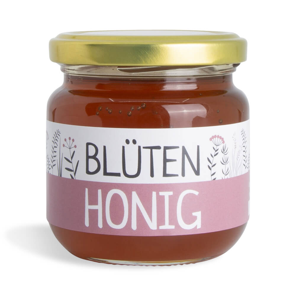 Honig rechteckiges Etikett 250g – Sanfte Sarah – honeystickers