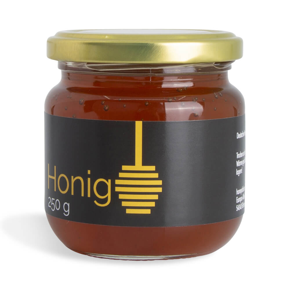 Honig rechteckiges Etikett 250g – Klassischer Karl – honeystickers