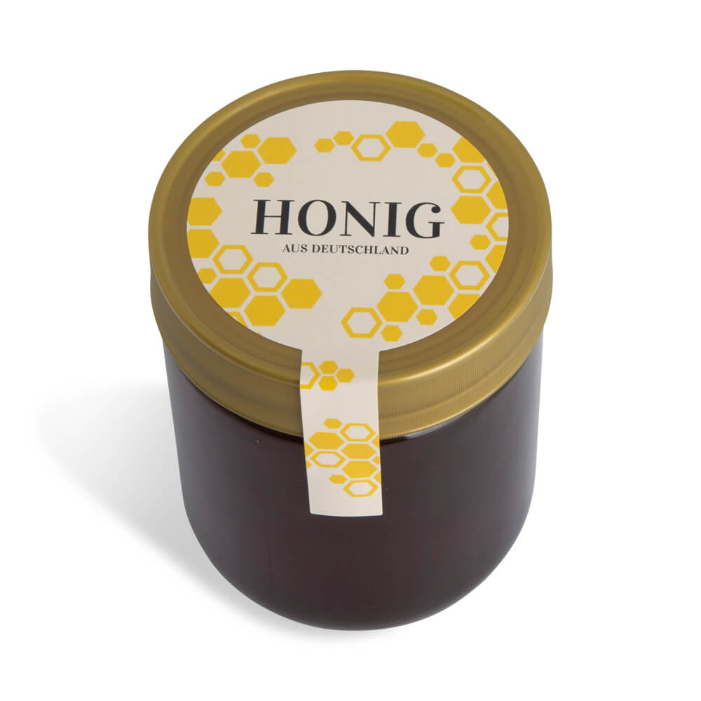 Honig Siegeletikett mit Frischesiegel 500g – Gelber Gustav – honeystickers